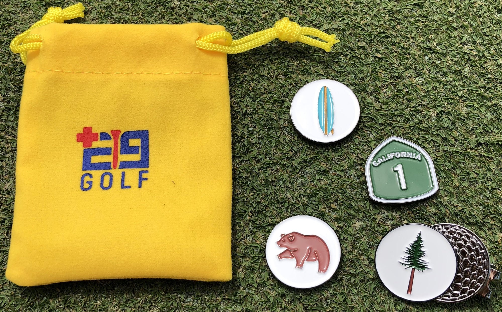 e9 golf "State of Mind" CA, FL and TX Golf Hat Clip Set with Four Ball ...